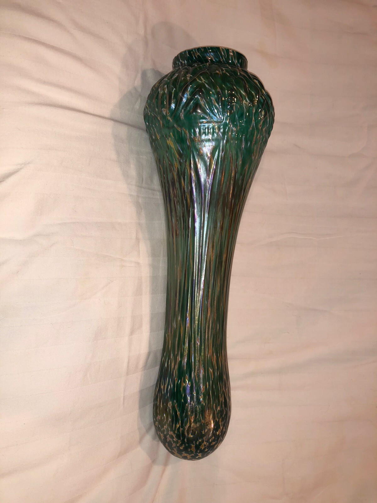 Stephen Fellerman Hand Blown Iridescent Studio Art Glass Hanging Lamp ...