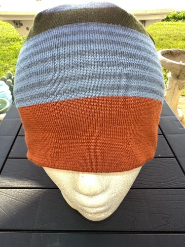 Patagonia Stocking Hat Rust Blue Green Gray solid stripes OSFA EUC | eBay