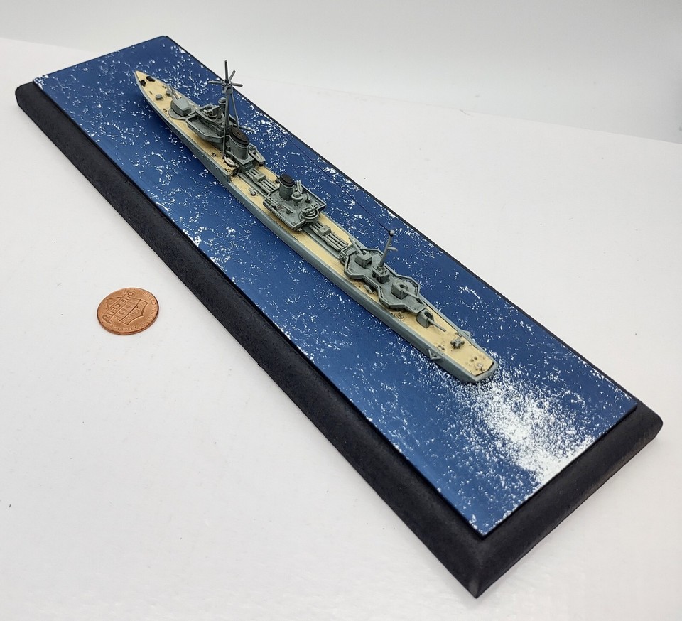 1:700 Scale Built Plastic Model Ship Diorama WWII German Destroyer ...
