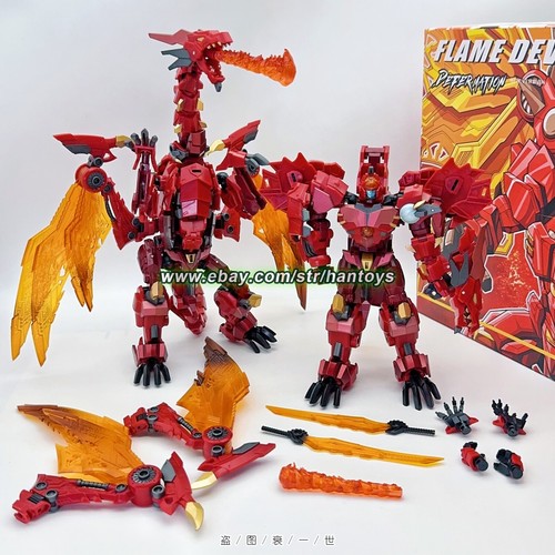 JinBao 8871 Flame Red Dragon G1 15cm Red Action Figure Dinobots ...