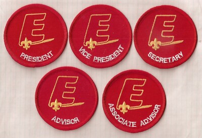BSA EXPLORER ADVISOR-PRESIDENT ADULT POSITION RED PATCHES SET OF 5 | eBay