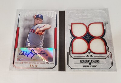 2015 Topps Museum Collection Rodger Clemens /10 Quad Relic Auto Booklet ...