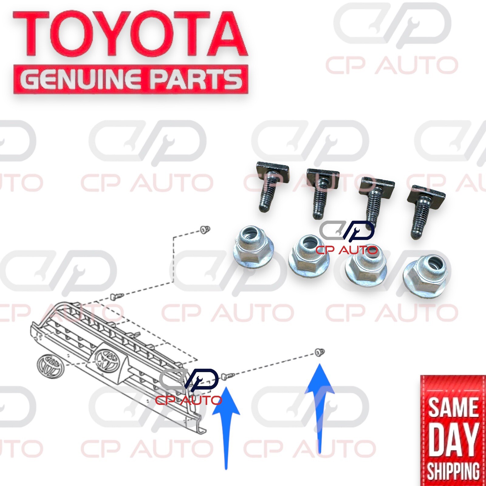 03 - 09 TOYOTA 4RUNNER FRONT GRILLE HOOD MOUNTING BOLTS SCREWS NUTS OEM ...