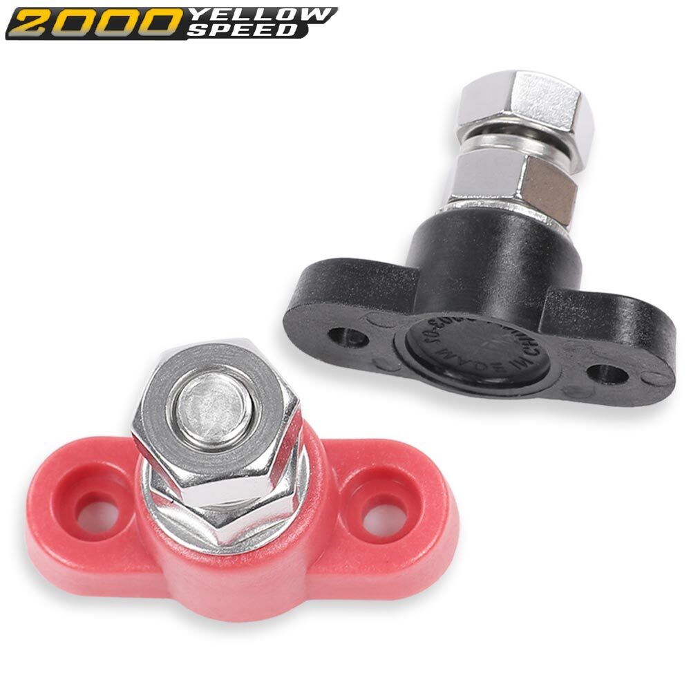 Red & Black Junction Block Power Post Set Insulated Terminal Stud 3/8 ...