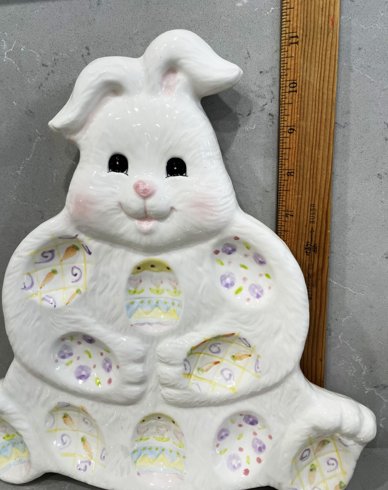 VTG. CKRO Easter Bunny Deviled Egg - Colored Egg Plate Platter ...