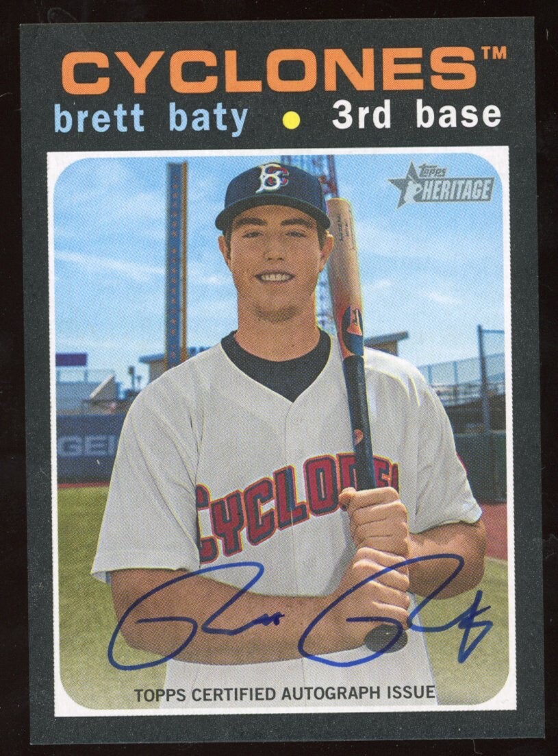 Brett Baty 2020 Topps Heritage Minors Auto Rookie On-Card New York Mets ...