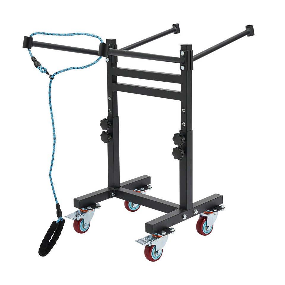 Floor Standing Folding Chair Rack Black Adjustable Folding Chair ...