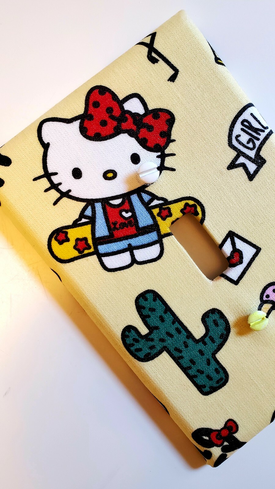♡LARGE♡ Hello Kitty Switch Plate Wall Outlet Cover Handmade Decoupage ...