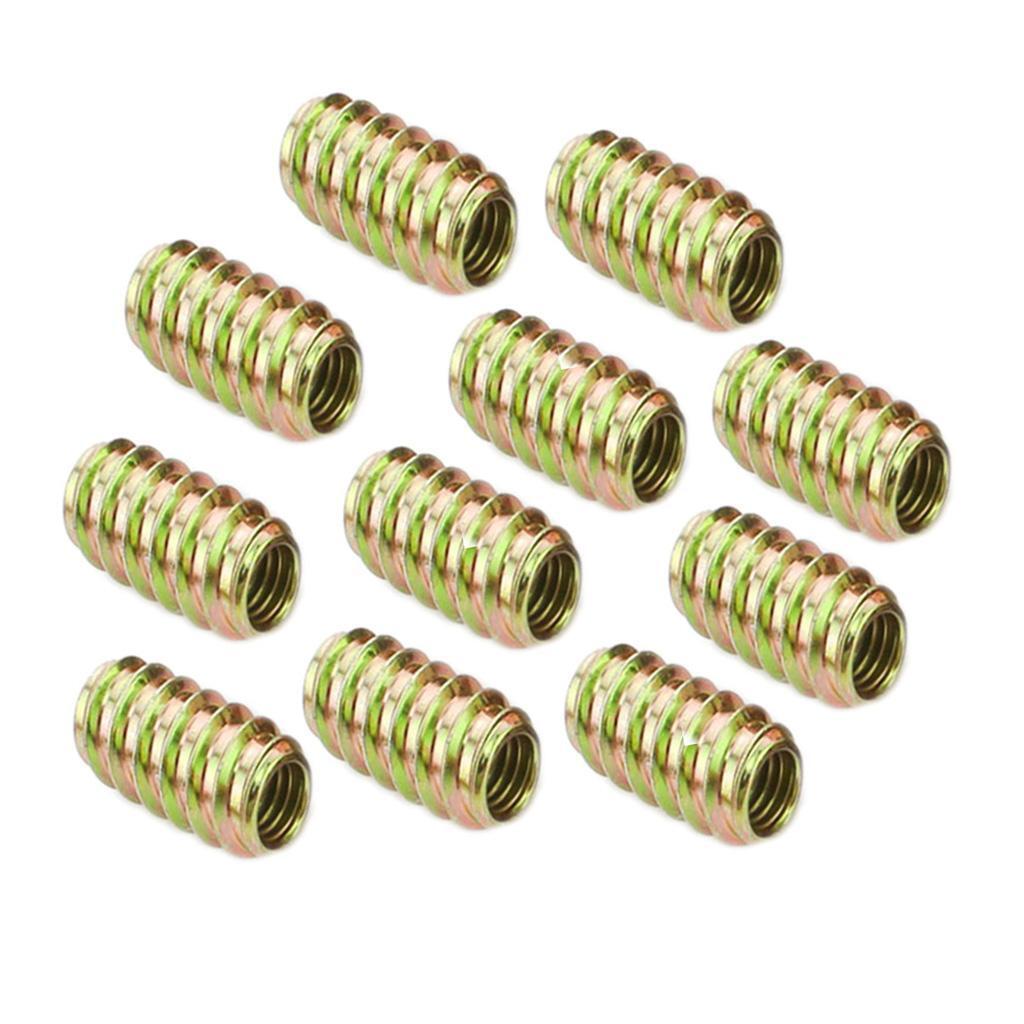 10Pcs Wood Insert Interface Screws Threads Bolts Nuts Fixing Furniture ...
