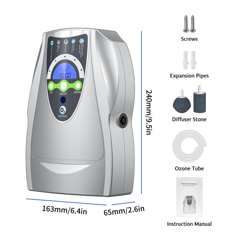 Ozone Generator Machine Kitchen Fruit Aquarium Water Air Lonizer ...