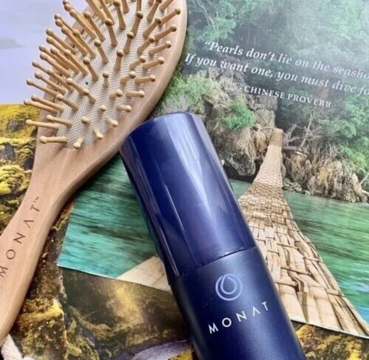 New MONAT Natural Bamboo Wooden Hair Brush Comb Massage Scalp Treatment ...
