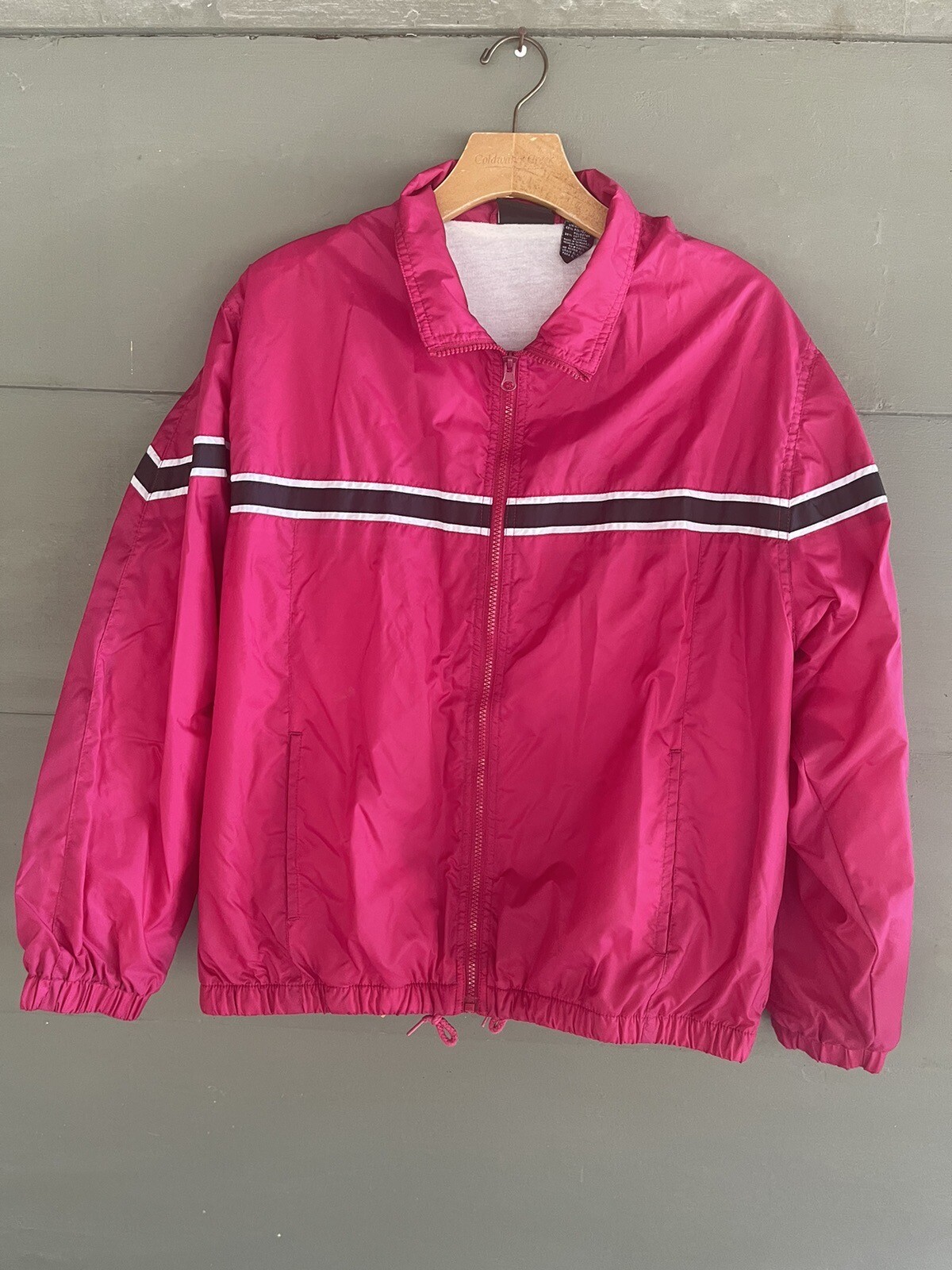 Vintage 90s REBECCA MALONE Hot Pink TRACK WINDBREAKER… - Gem