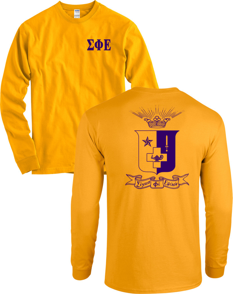 Sigma Phi Epsilon Fraternity Crest Long Sleeve SigEp Shirt - MANY ...