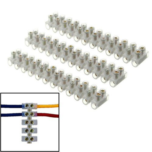3pcs 12 Way 3A Barrier Screw Terminal Block Wire Connection Connector ...