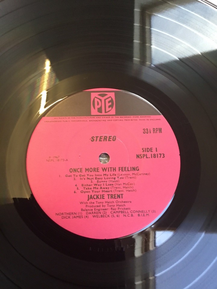 Jackie Trent-Once More With Feeling 1967 1st Press Pye Stereo LP UK ...
