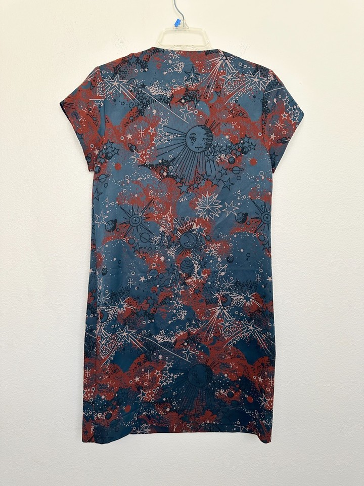 Cop.Copine Wasat Robe Astrology Space Shift Dress Half Zip Blue Red ...