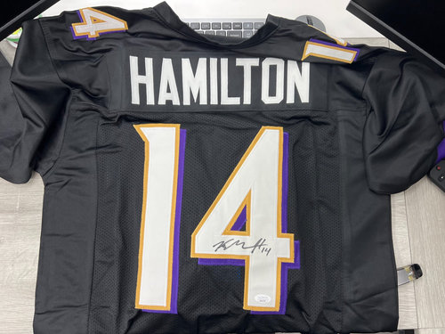 Kyle Hamilton Autographed Ravens Black Custom Jersey JSA Witnessed | eBay