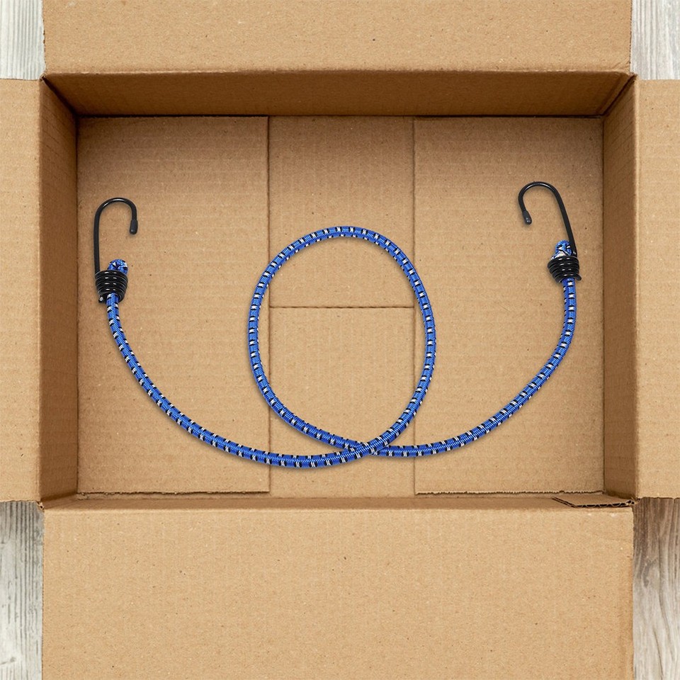 2 Pcs Carabiner Elastic Rope Bike Luggage Tied Adjustable Length Cord ...