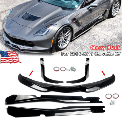 For 2014-2019 Corvette C7 Stingray Z06 Stage 3 Front Lip Winglets ...