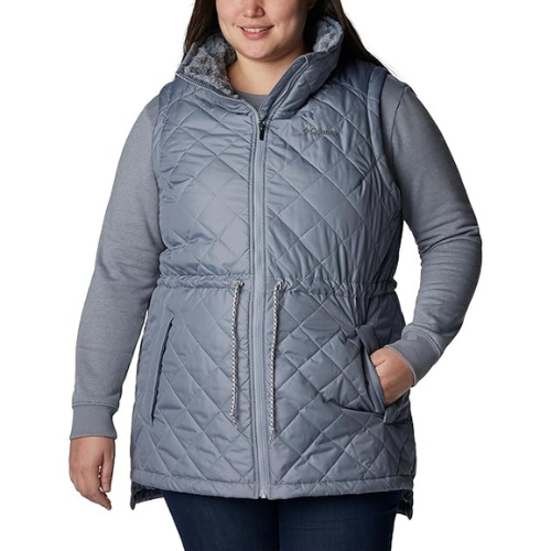 Columbia Copper Crest Vest Women's 1X Gray Fleece Lined Full Zip ...