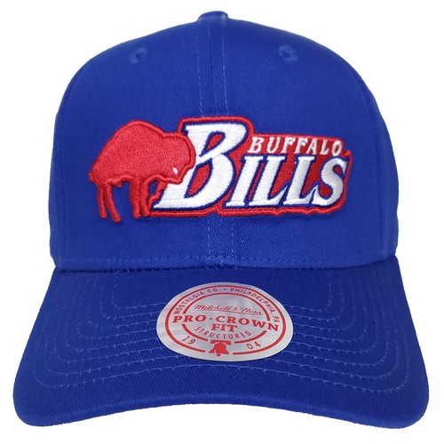 Buffalo Bills Mitchell & Ness NFL Pro Fit Snapback Hat Cap 3D Logo Blue ...