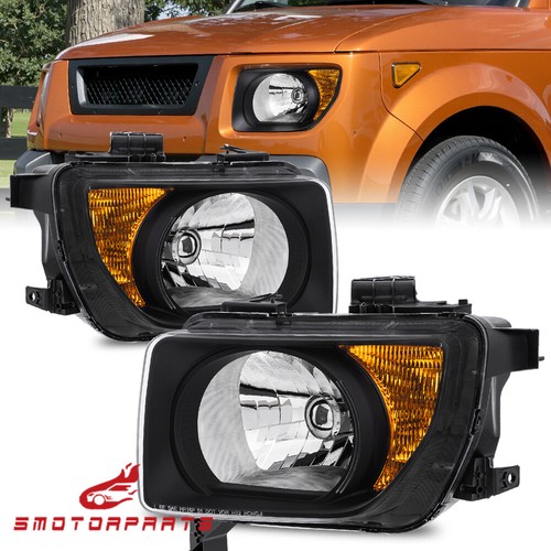 Pair Black Headlights Replacement For 2003-2008 Honda Element Left ...