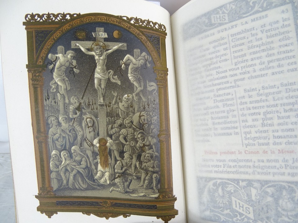 1884- Book of Hours Roman Catholic Antique Bible Art Missal Fine ...