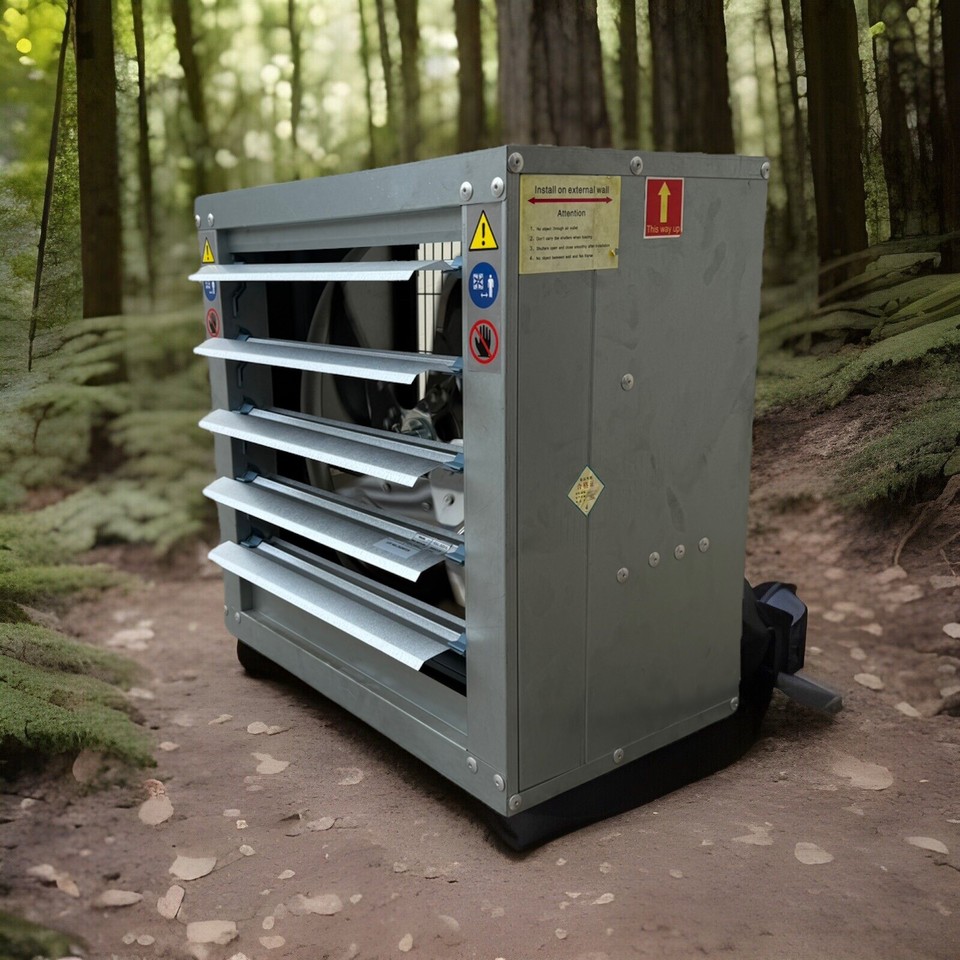 24'' Wall Mounted Automatic Shutter Exhaust Fan 220V 3800 CFM Shop ...