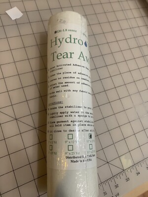 Hydro Tak Tear Away Stabilizer 11" x 12 yds | eBay