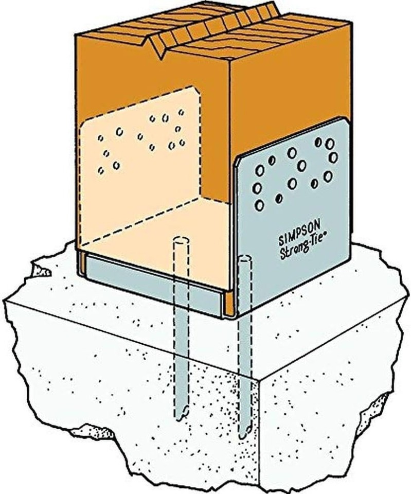 Simpson Strong Tie ABU88Z ZMAX Galvanized 14-Gauge 8x8 Adjustable Post ...