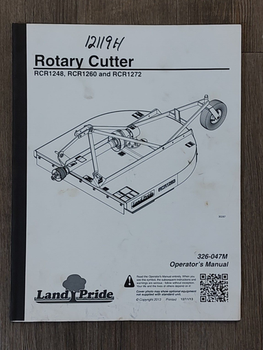 LAND PRIDE OPERATOR'S / OWNERS MANUAL - ROTARY CUTTER - RCR1248 RCR1260 ...