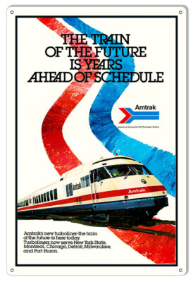 Vintage Style Metal Sign Amtrak Train 12x18 | eBay