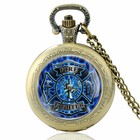 Steampunk Fire Fighter Pocket Watch Quartz Antique Necklace Mens ...