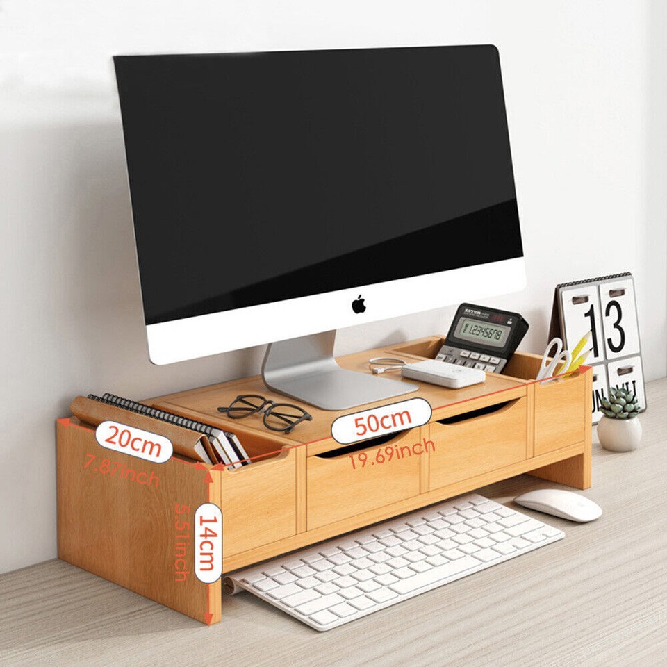 Computer Monitor Stand Riser Desktop Display Screen Holder Shelf Desk ...