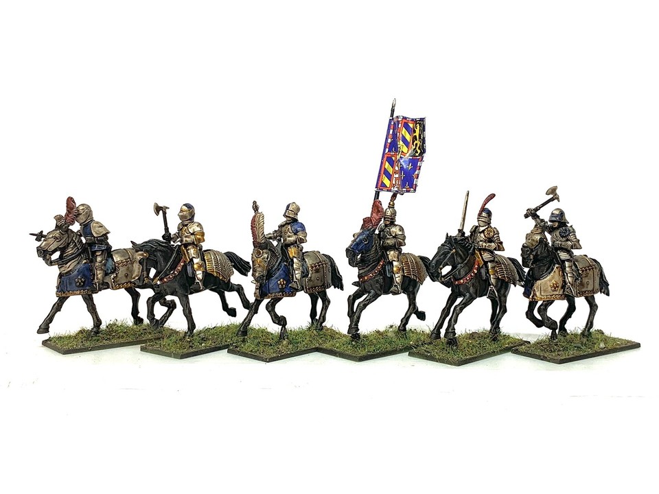 BURGUNDIAN MOUNTED KNIGHTS 12 28mm painted historical wargames MEDIEVAL ...