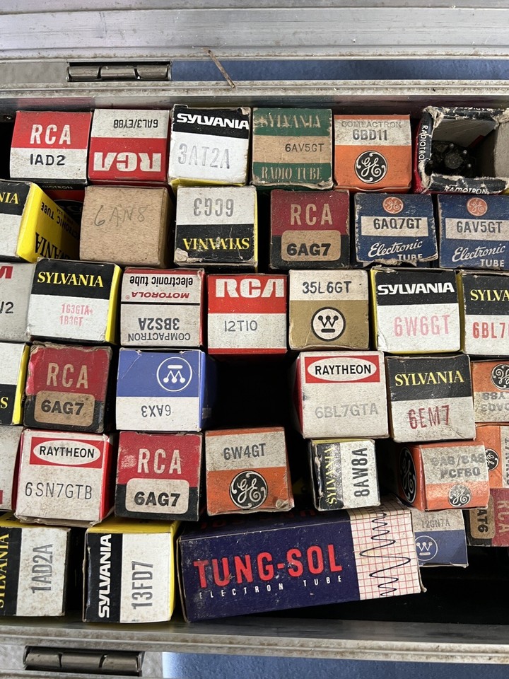 Vintage Tube Lot Over 300! And Case Sylvania Tube TV & Radio Repairman ...