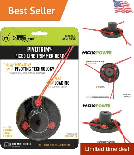 Compact Universal Trimmer Head - 6 Pivoting Lines, Pre-Cut Line ...