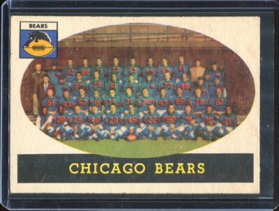 1958 Topps Football # 29 Chicago Bears Team (EX-MT) Excellent to Mint ...