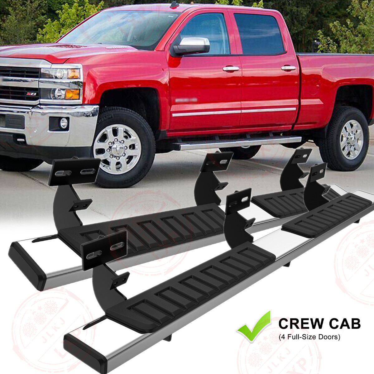 6" Wide Running Boards Side Steps For 2009-2018 Dodge Ram 1500 Crew Cab ...