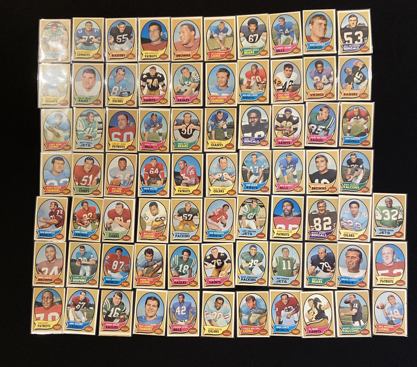 1970 TOPPS FOOTBALL SET BUILDER LOT OF 73 ALL PICTURED LOW TO MID GRADE ...