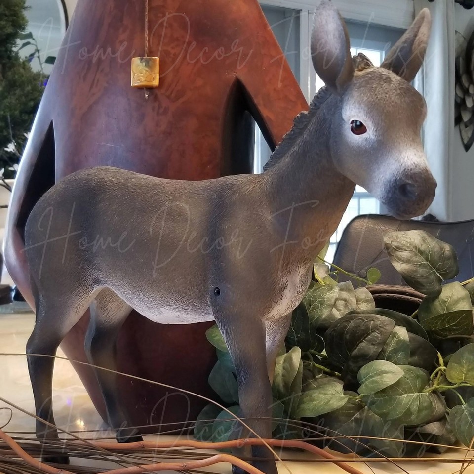Motion Sensor Activated Barnyard Donkey Garden Farm Sculpture Statue ...