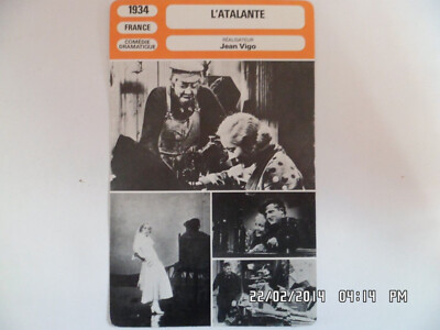 CARTE FICHE CINEMA 1934 L'ATALANTE Jean daste Dita Parlo Michel Simon ...