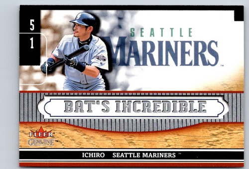 2002 FLEER GENUINE BAT'S INCREDIBLE ICHIRO SUZUKI #BI 21 SEATTLE ...