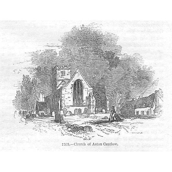 ASTON CANTLOW The Church, Warwickshire - Antique Print 1845 | eBay UK