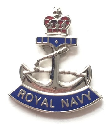 RN Royal Navy Crown and Anchor Crest Small Military Enamel Lapel Pin ...