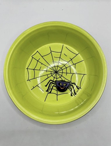 HALLMARK 2009 Halloween Ceramic Spider Web 3D Candy Dish Treat Bowl CAT ...