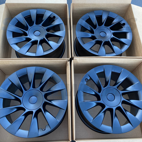 TESLA MODEL Y 20" OEM INDUCTION Wheels Rims Satin Black Set 118822300B ...