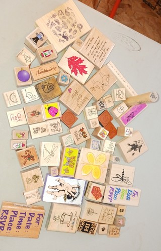 Rubber stamps, lot, large, fre10-08,assorted, used | eBay UK