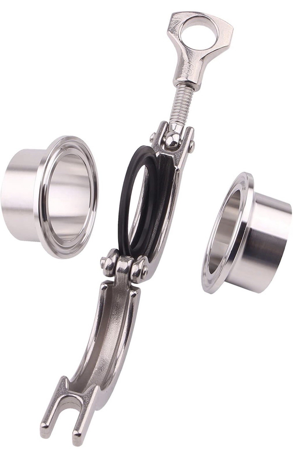 Stainless Steel Tri-Clamp (Tri-Clover Clamp) + 2 Pcs SUS304 Sanitary ...