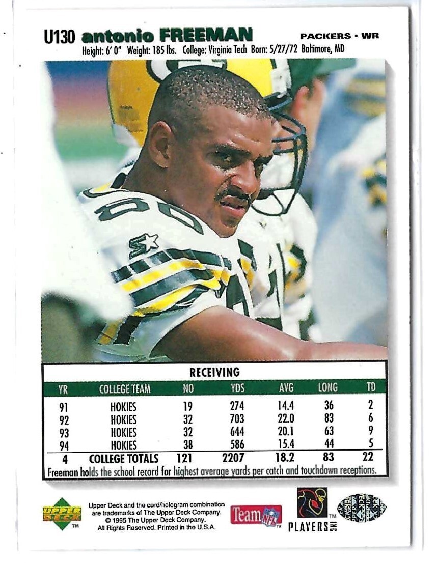 1995 Upper Deck Collector's Choice Update Antonio Freeman - Green Bay ...